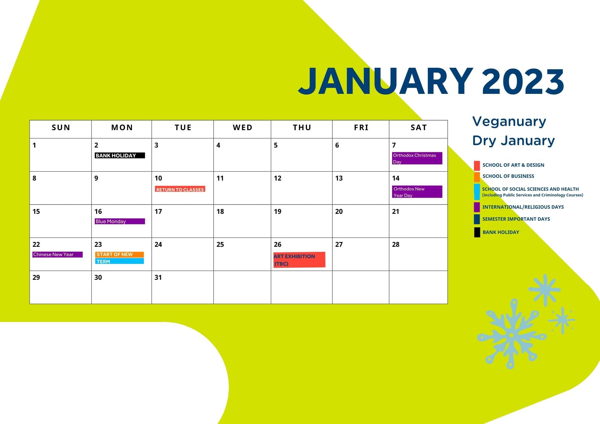 Monthly Calendar | David Game Higher Education